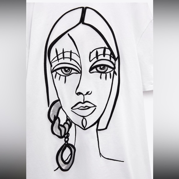 Zara | Tops | Zara Corded Face Tee Size Small Nwt | Poshmark